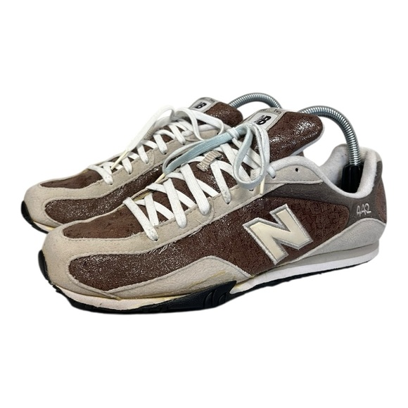New Balance | Shoes | New Balance 442 Tan Brown Suede Shiny Leather ...